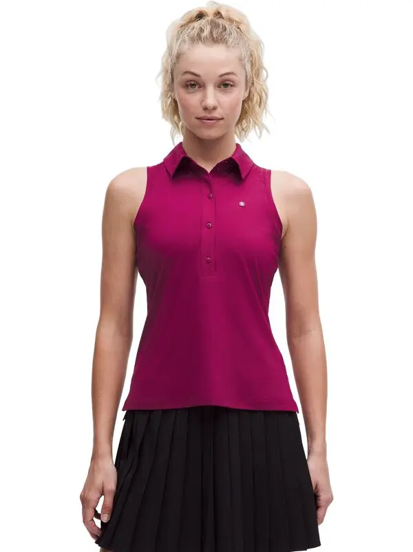 Lululemon Quick-dry Sleeveless Polo Shirt - Raspberry Rave