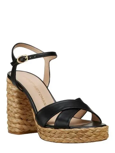 STUART WEITZMAN Dayna Platform Sandal - Black/ Natural