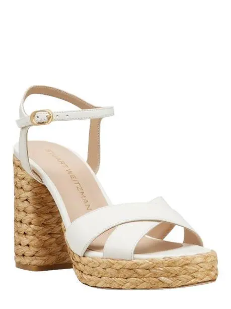 STUART WEITZMAN Dayna Platform Sandal - Cream/ Natural