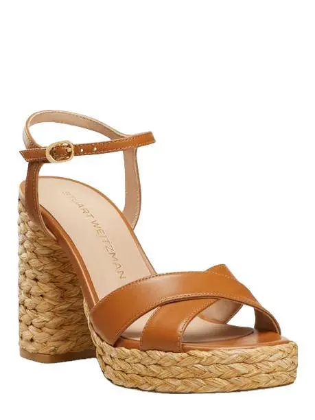 STUART WEITZMAN Dayna Platform Sandal - Macchiato/ Natural