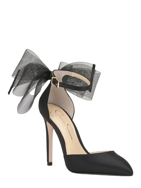 Jessica Simpson Pointed Toe Pumps With Bow Detailing - Black