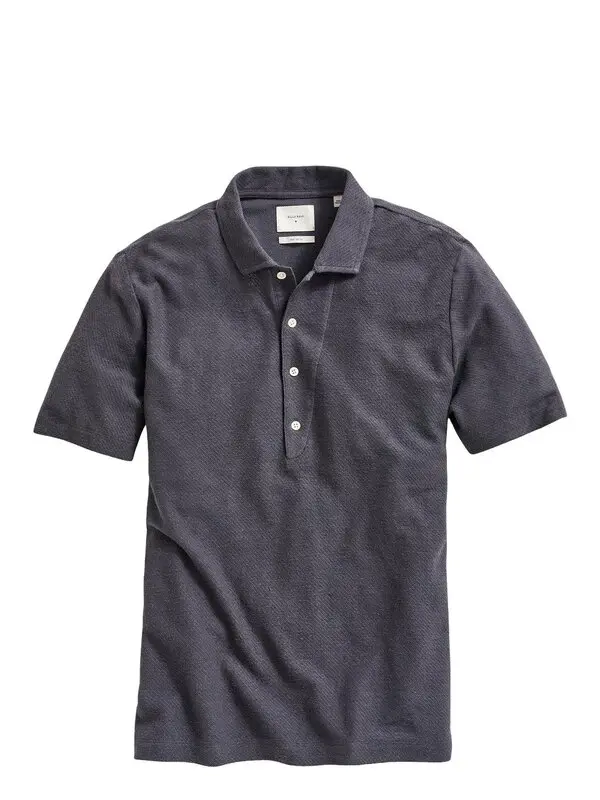 Billy Reid Hemp & Cotton Knit Polo - Asphalt