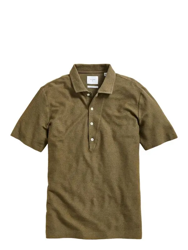 Billy Reid Hemp & Cotton Knit Polo - Olive