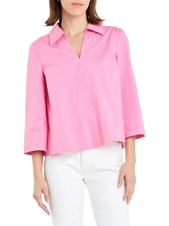 English Factory Johnny Collar A-line Shirt - Pink