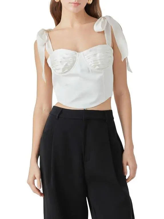 Endless Rose Satin Bustier Crop Top - Cream