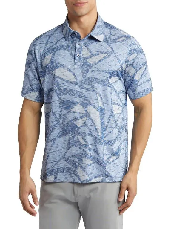 Johnston & Murphy Xc4® Geo Print Performance Polo - Blue