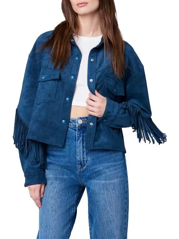 Blanknyc Faux Suede Fringe Jacket - In Too Deep