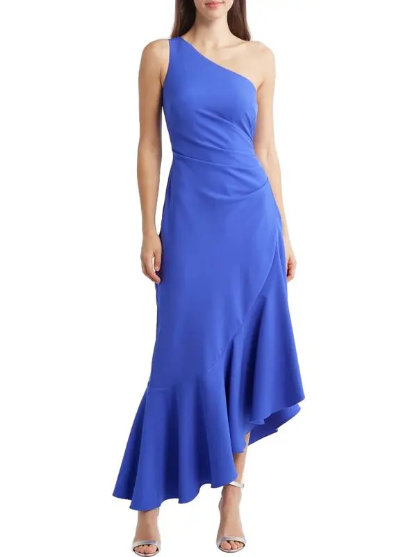 Eliza J One-shoulder Midi Dress - Sapphire
