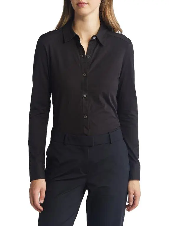 Theory Riduro Organic Cotton Shirt - Black