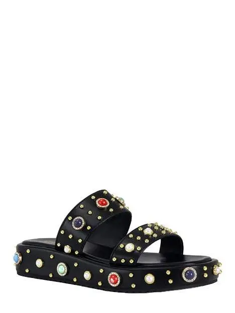 AZALEA WANG Platform Slide Sandal - Black