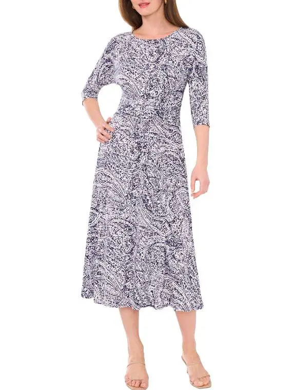 Chaus Tie Front Printed Midi Dress - Dpaquawaters