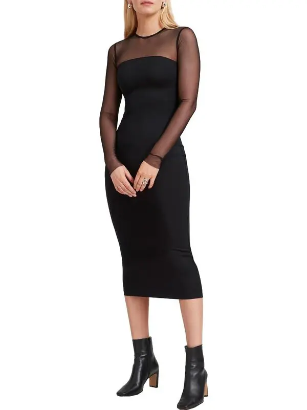MARCELLA Maite Long Sleeve Cocktail Dress - Black