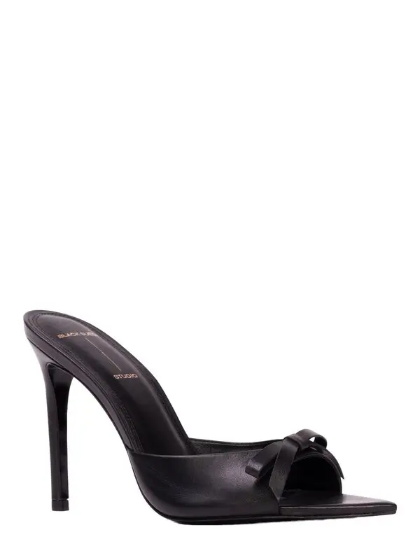 BLACK SUEDE STUDIO Brea Pointed Toe Sandal - Black Buffed Nappa
