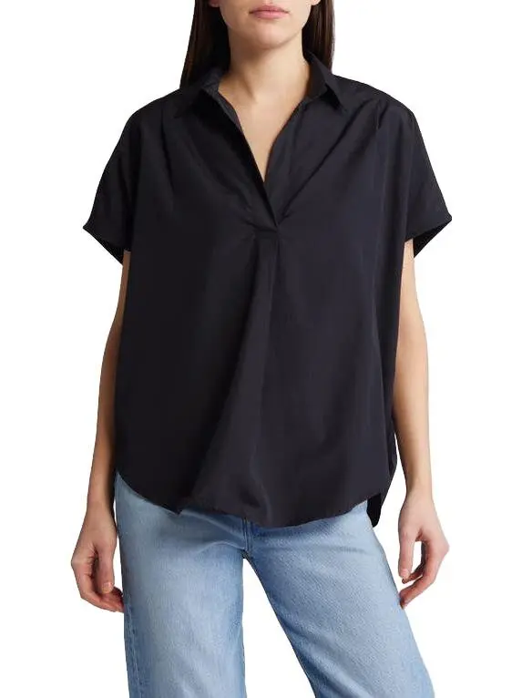 French Connection Popover Poplin Shirt - Black