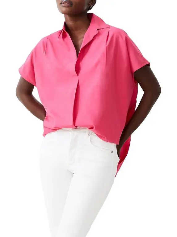 French Connection Popover Poplin Shirt - Raspberry Sorbet