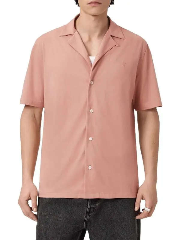 ALLSAINTS Hudson Camp Shirt - Sunbaked Pink