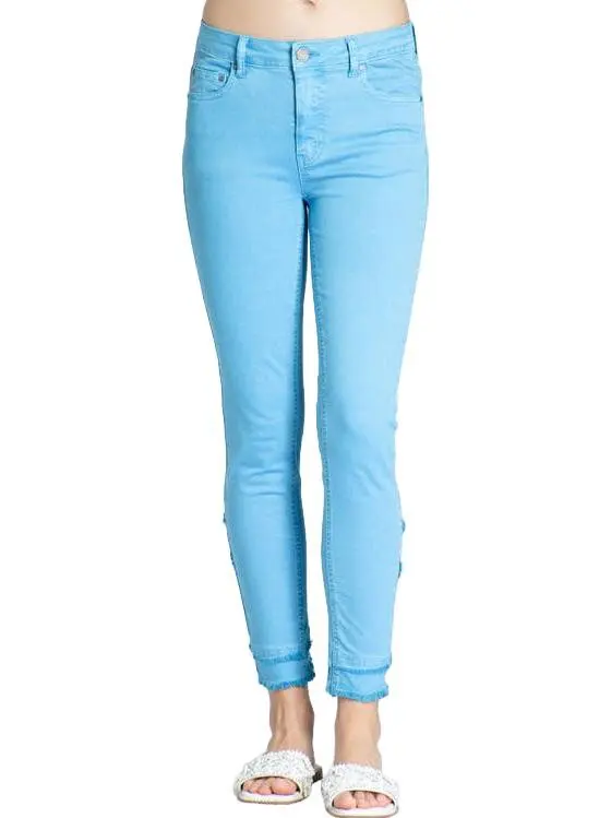 APNY Double Tulip Hem Back Skinny Jeans - Blue