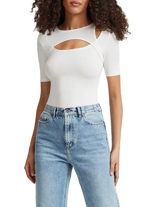 MARCELLA Bowen Cutout Top - Off White