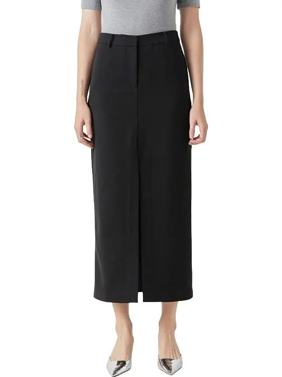 GREY LAB Front Slit Maxi Skirt - Black