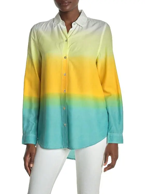BEACHLUNCHLOUNGE Chalanna Dip Dye Long Sleeve Shirt - Golden Ombre