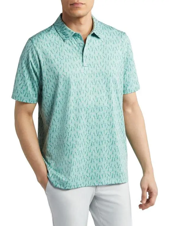 Johnston & Murphy Xc4® Guitar Print Performance Polo - Green