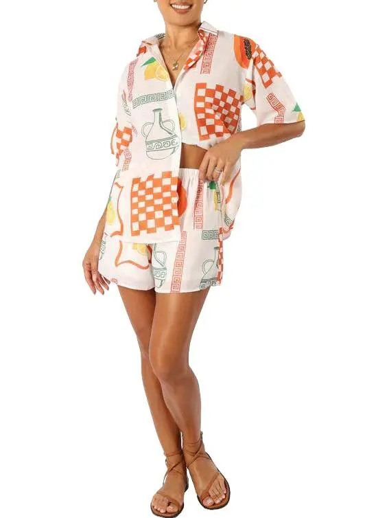 PETAL & PUP Printed Two-piece Set - White Orange