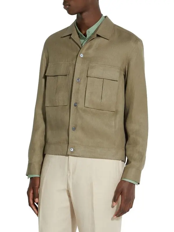 Zegna Oasi Linen Twill Overshirt - Lichene