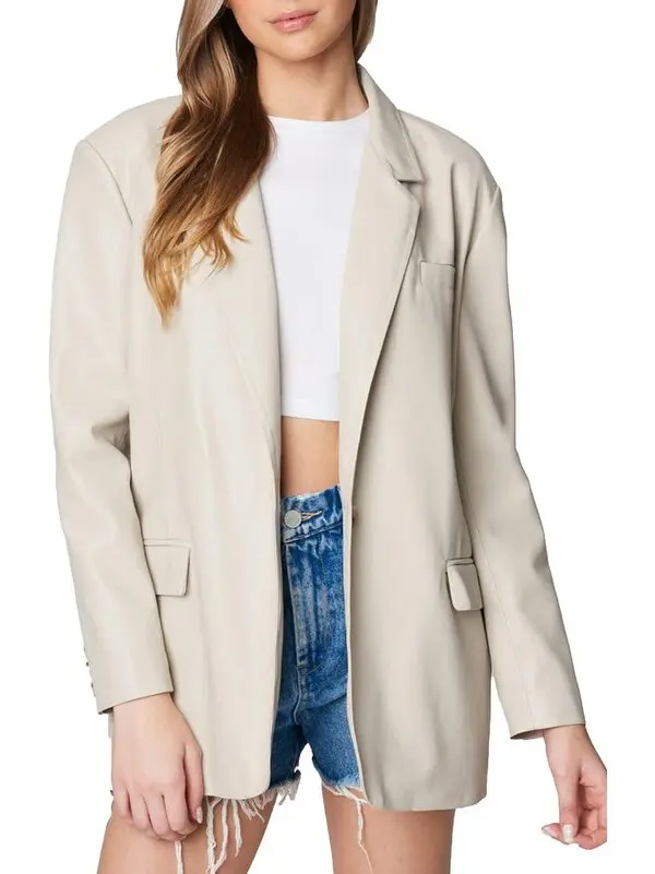 Blanknyc Faux Leather Longline Blazer - Bare Essentials