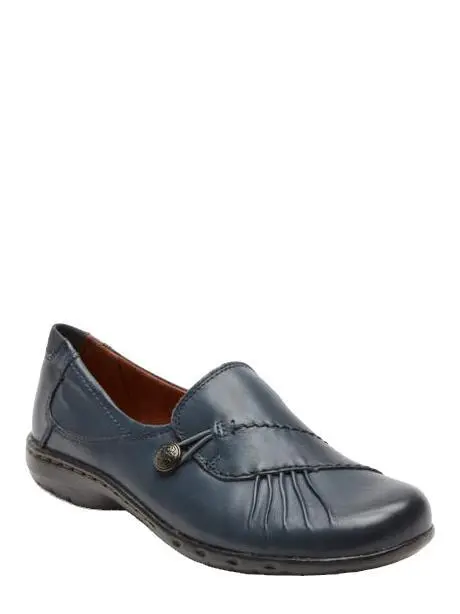ROCKPORT COBB HILL Paulette Leather Slip-on - Navy