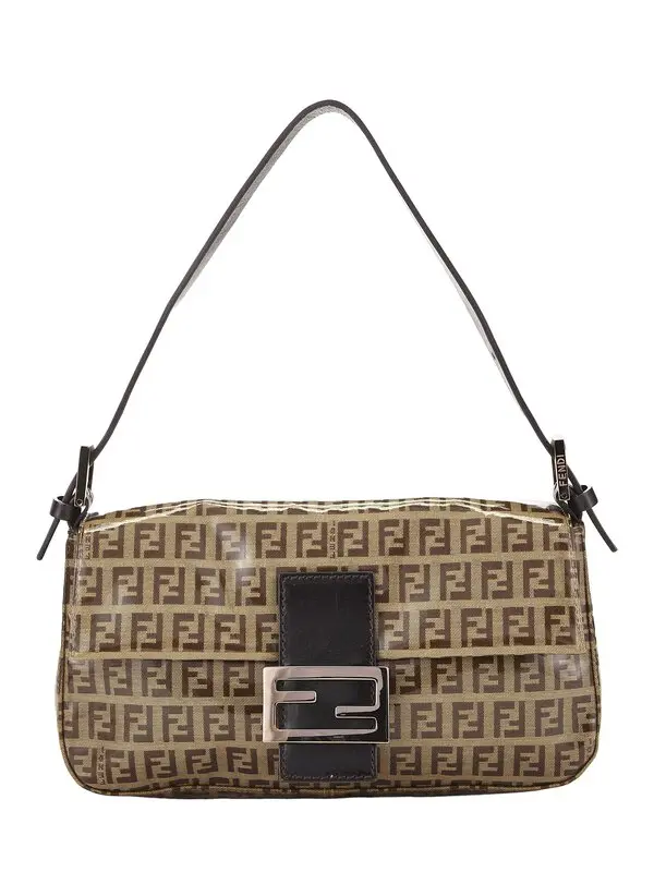 Fendi Zucchino Vinyl Baguette - Brown