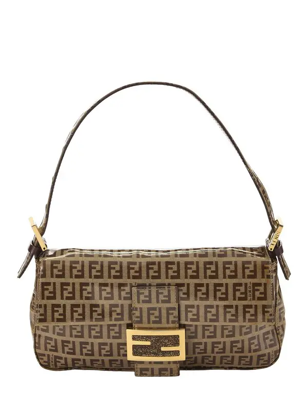 Fendi Zucchino Vinyl Baguette - Brown