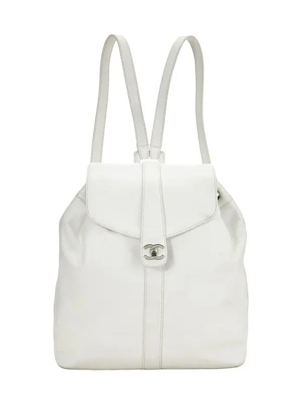 Chanel Caviar Backpack - White