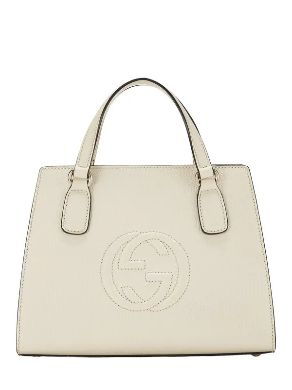 Gucci Grained Leather Soho Handbag - White