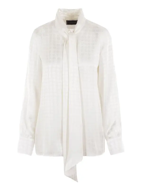 10 CORSO COMO Signature Circle Viscose Shirt - White
