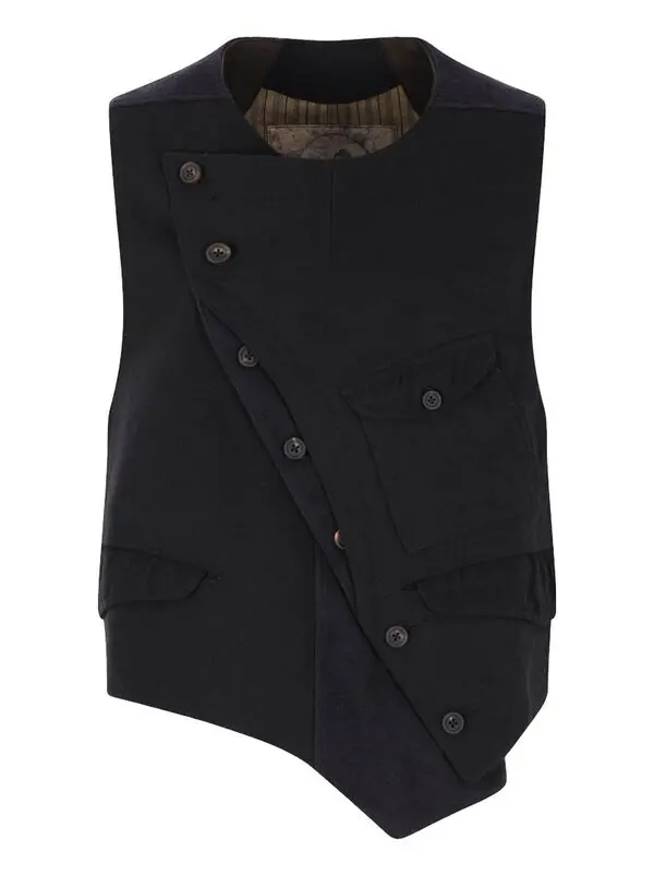 ZIGGY CHEN Asymmetrical Vest - Black