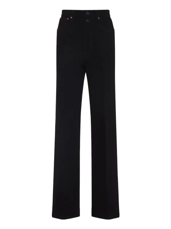 LEMAIRE High Waisted Straight Pants - Black