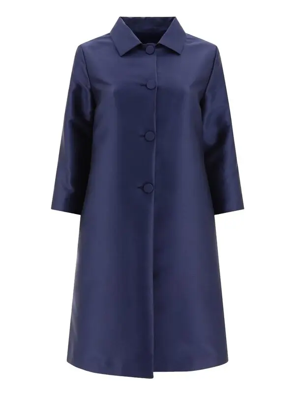 F.IT Lightweight Single-breasted Coat - Blue