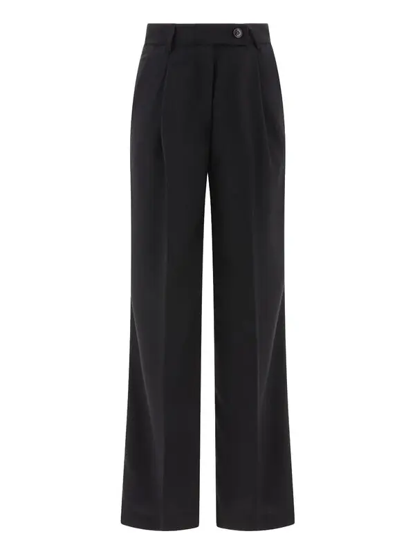 F.IT Tailored Trousers With Pressed Crease - Black