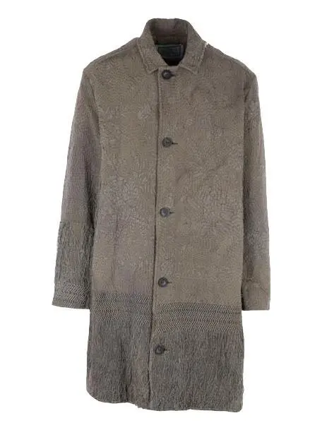 By Walid Single-breasted Embroidered Coat - Brown