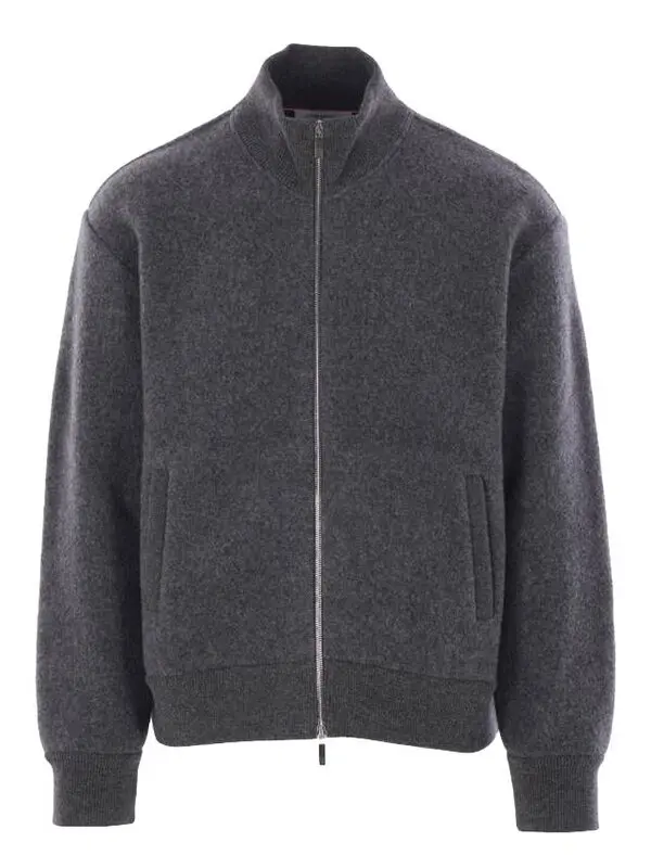 Thom Browne Wool Fleece Cardigan - Grey