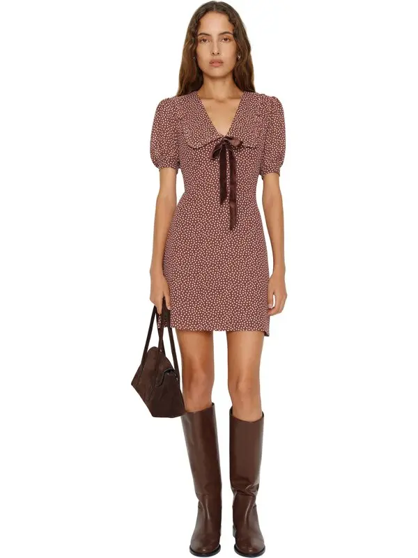 REFORMATION Kaylia Mini Dress - Brown