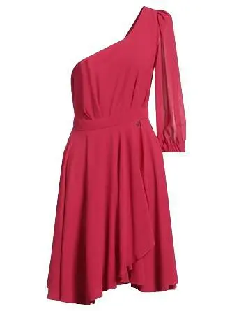 Pinko Crepe One-shoulder Midi Dress - Pink