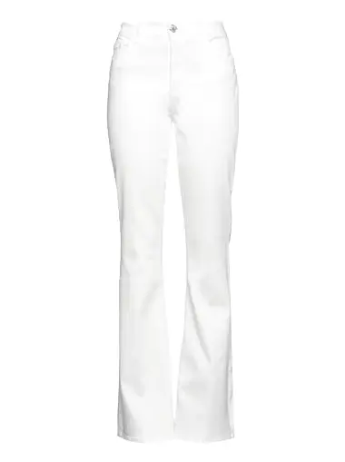 LIU •JO Flared Jeans With Leather Trims - White