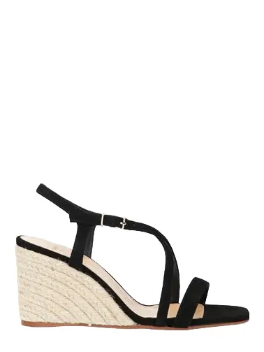 CastaÑer Leather Espadrille Sandals - Black