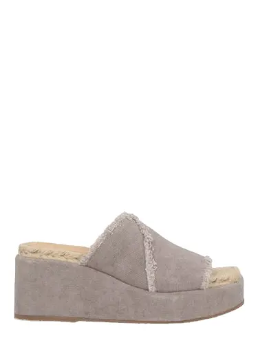 CastaÑer Wedge Heel Slide Sandals - Grey