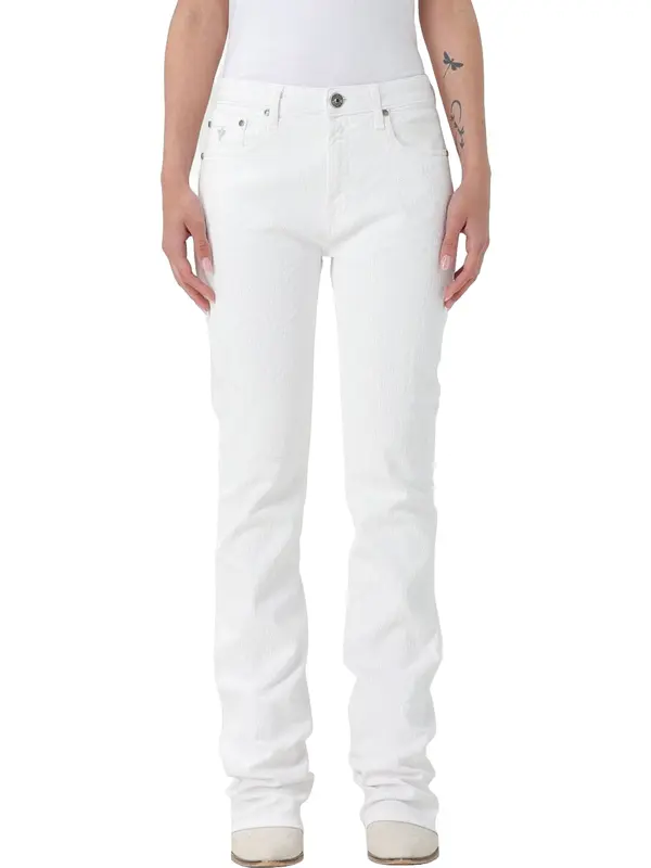 VICTORY GATE Straight Leg Jeans - White