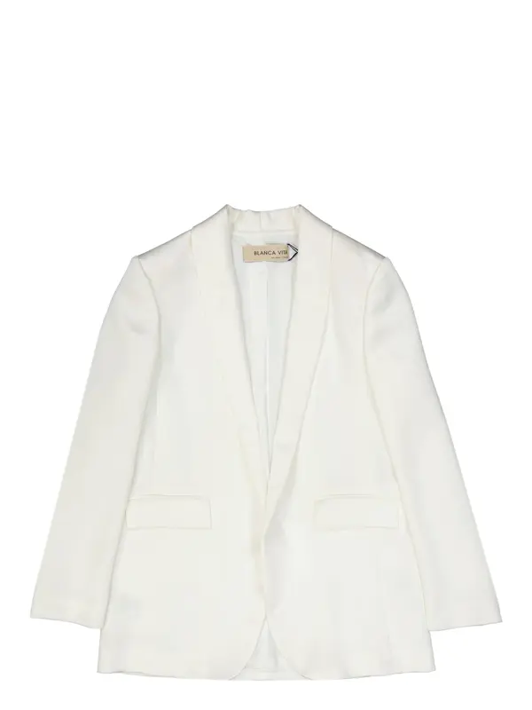 BLANCA VITA Satin Effect Jacket - White