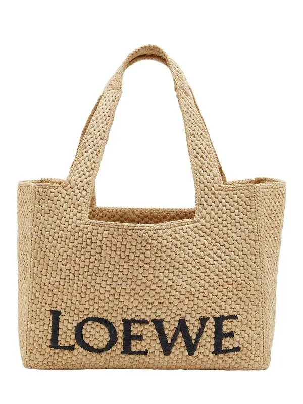 Loewe X Paula's Ibiza Font Logo Medium Tote Bag - Natural