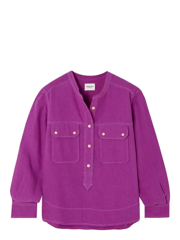 MARANT ETOILE Tecoyo Silk Shirt - Purple