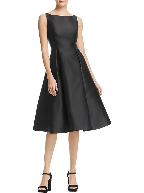 Adrianna Papell Sleeveless Tea-length Dress - Black